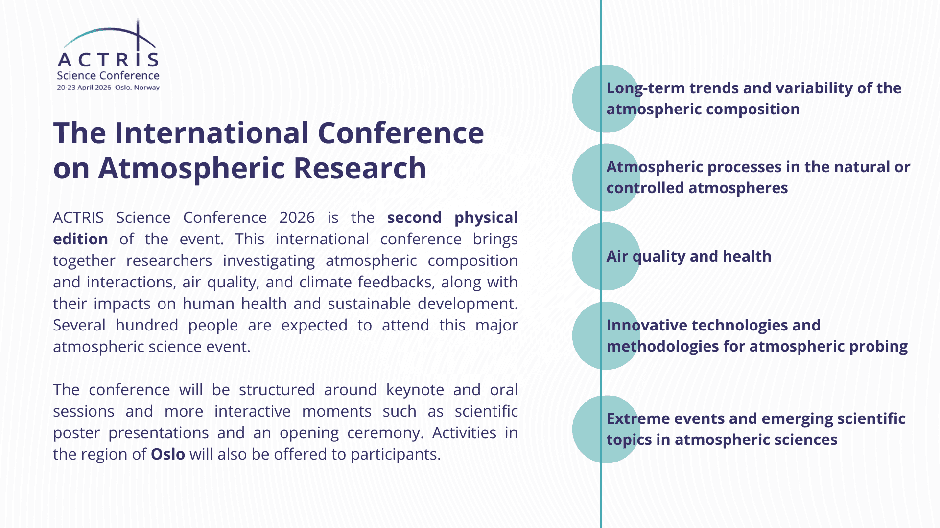 ACTRIS Science Conference 2026 | April 20-23, 2026 - Oslo, Norway | ACTRIS